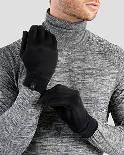 Terramar Adult Thermasilk Liner Winter Gloves for Men and Women Skiing, Hikking, Cold Weather Activities, Black, Medium