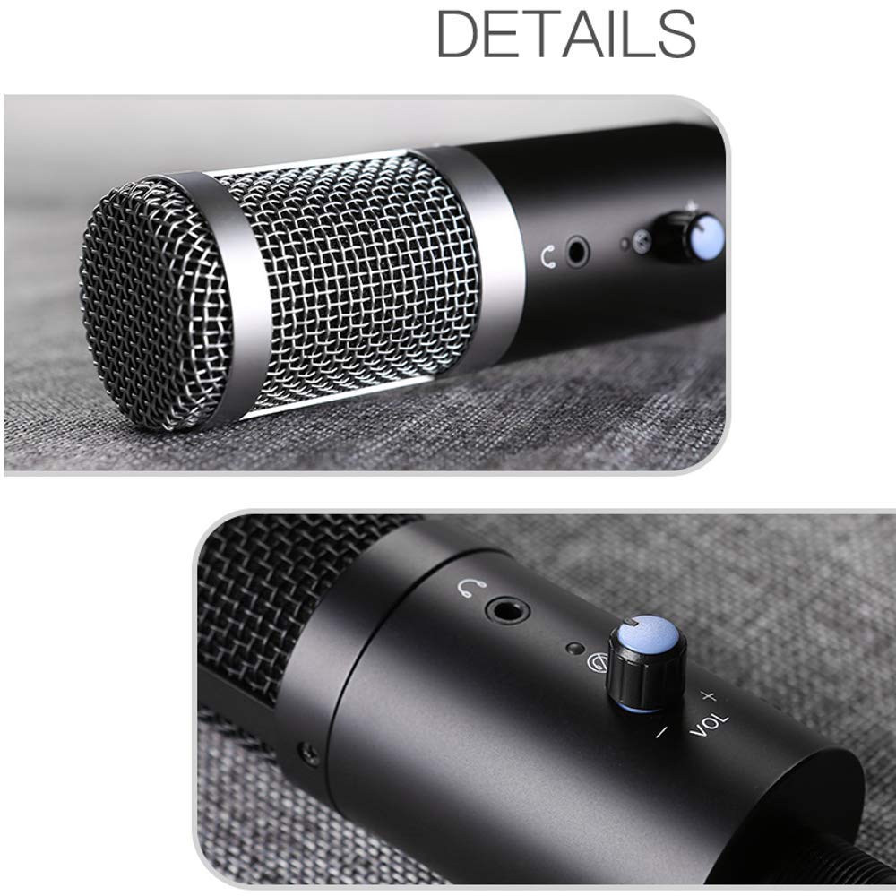USB Microphone,KeepTpeeK PC Microphone Condenser Recording Microphone Professional Plug & Play Mic for Computer,Laptop,PC Voice Recording, Podcasting, YouTube, Skype, Games