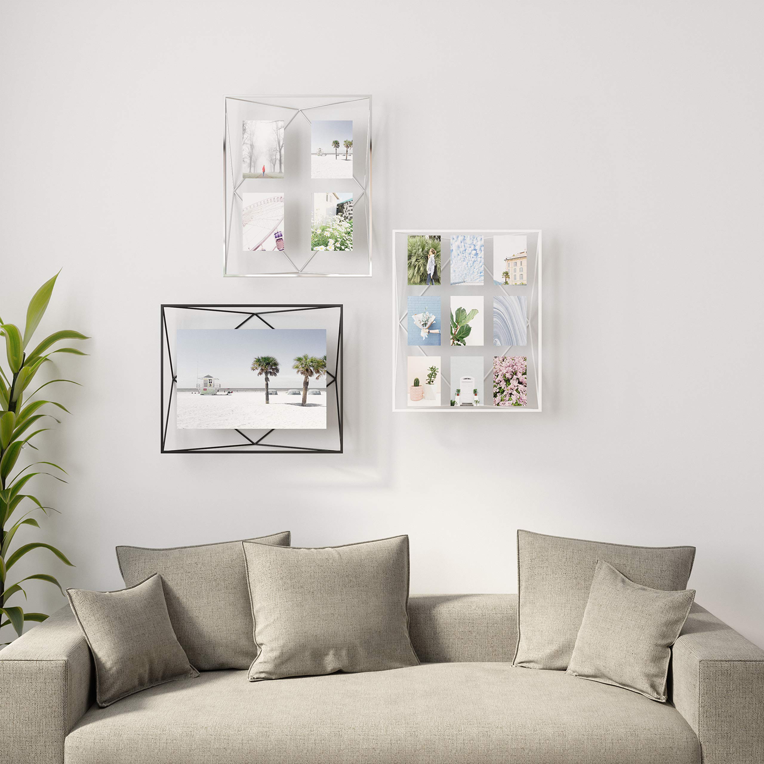 Umbra, White Prisma Gallery Frame – Floating Wall or Desk Photo Display for Pictures, Art, Illustrations, Graphic Text & More, Metal (1013500-660)
