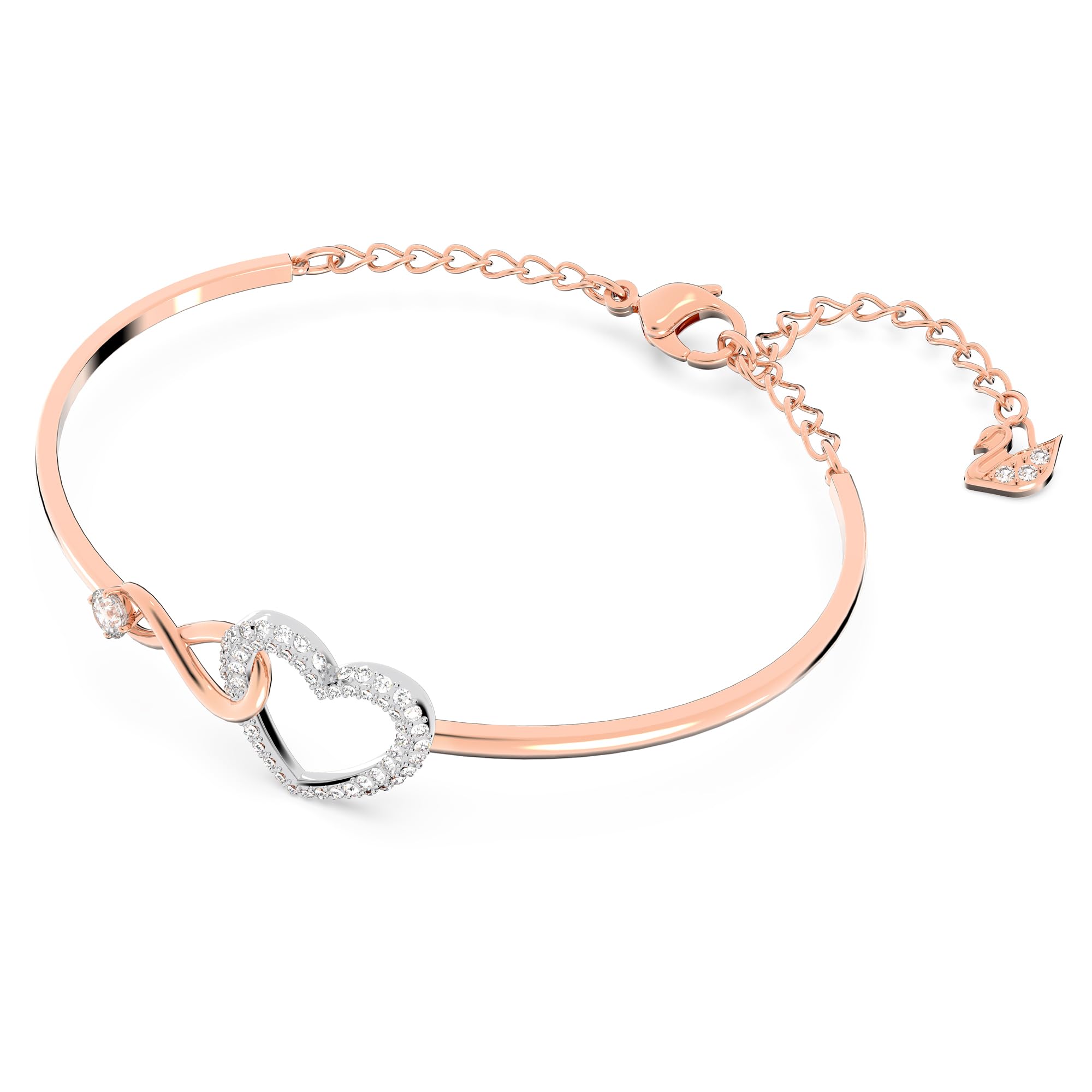 Swarovski Infinity Heart Jewelry Collection, Necklaces and Bracelets, Rose Gold & Rhodium Tone Finish, Clear Crystals