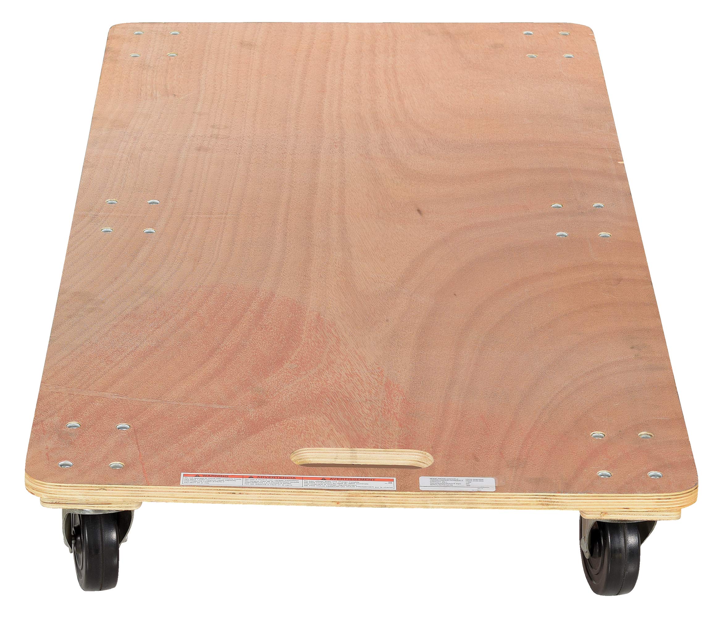 Vestil HDOS-2448-6SW Hardwood Solid Deck Dolly 47-1/4 in. x 23-1/2 in. x 6-1/4 in. 1200 Lb. Capacity