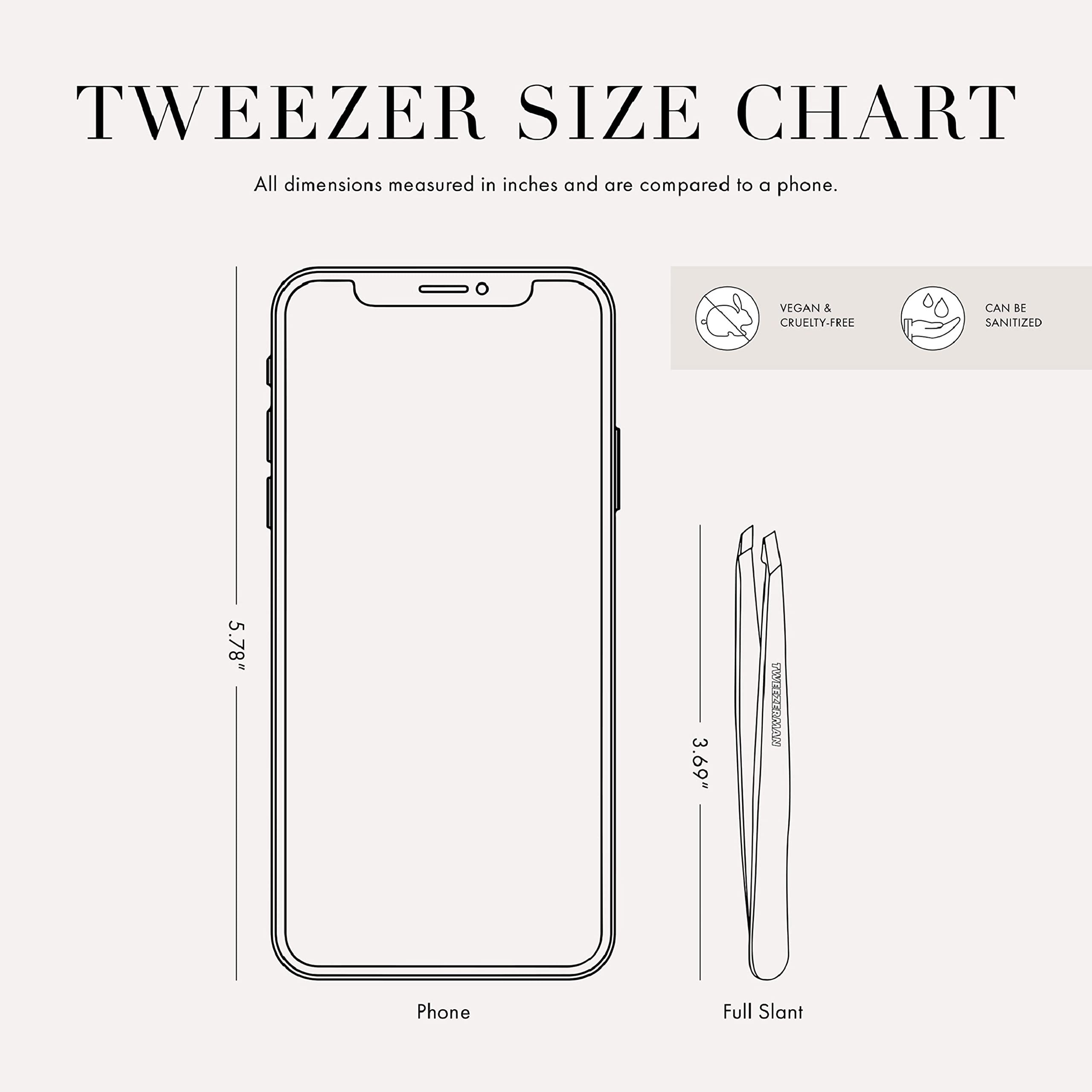Tweezerman Stainless Steel Slant Tweezer - Eyebrow Tweezers for Women and Men (Platinum Silver)