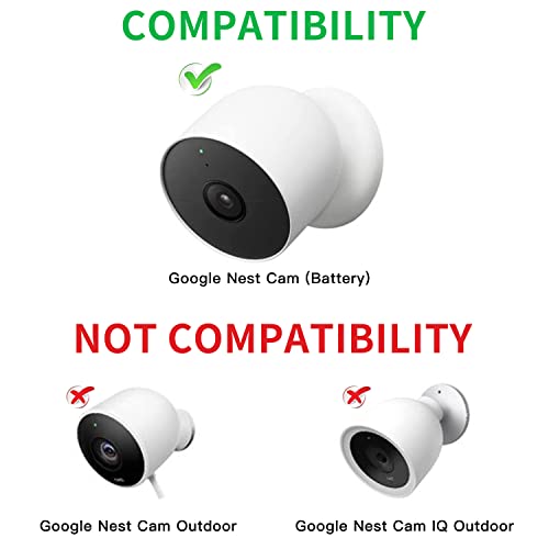 wochel Power Adapter Compatible with Google Nest Cam Outdoor or Indoor, Battery - 6.5ft/2m Weatherproof Outdoor Charger Cable Power Your Nest Cam (Battery) Continuously- White