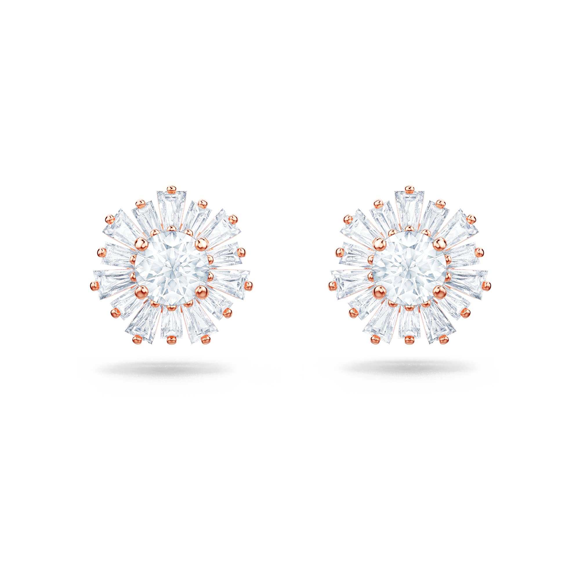 Swarovski Sunshine Collection Stud Earrings with Sun-Shaped White Crystal Centerpiece in a Rose-Gold Tone Plated Setting