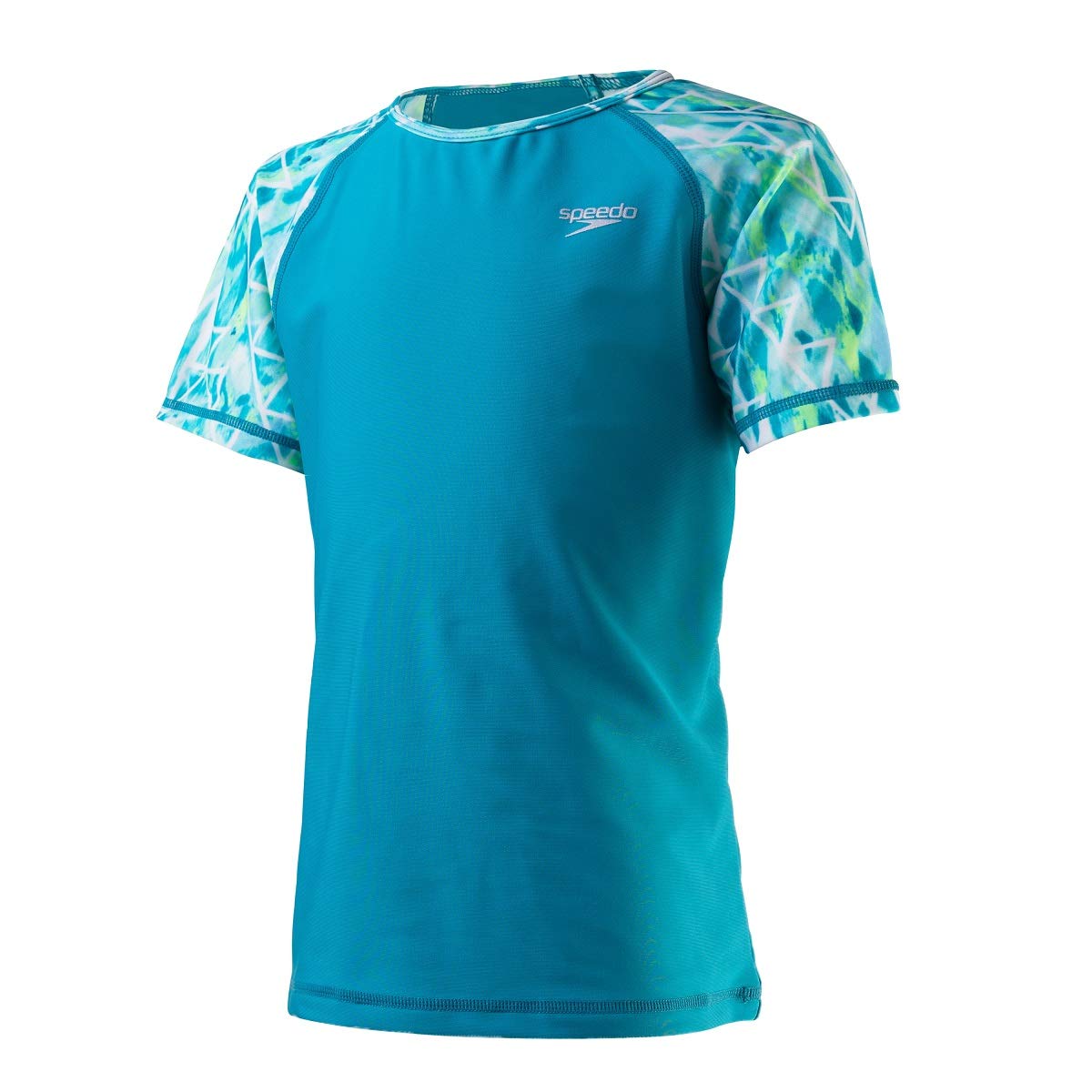 Speedo Girl's Uv Swim Shirt Short Sleeve Printed Rashguard