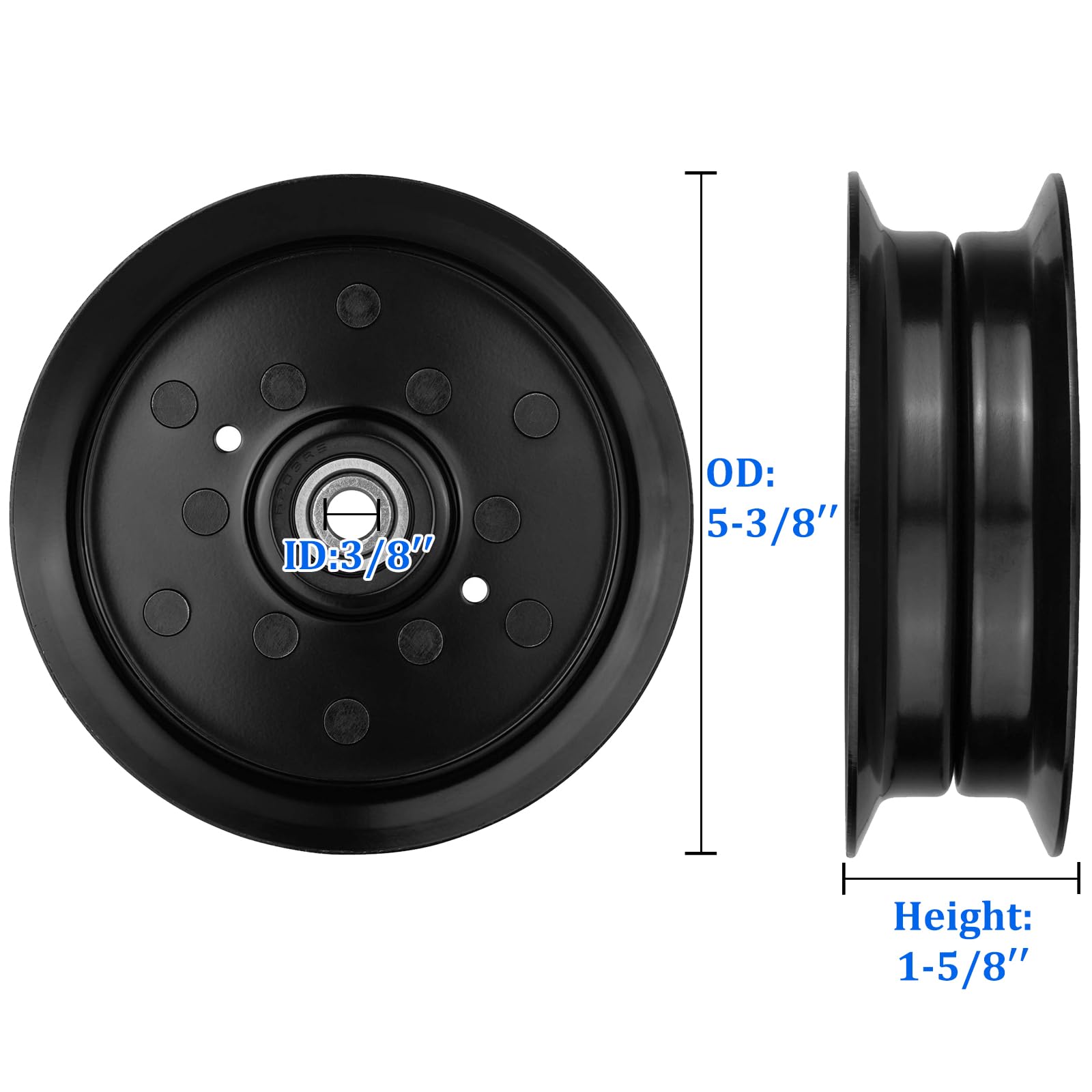 UP2WIN Flat Idler Pulley Compatible with Craftsman Husq Ariens Sears Poulan Riding Lawn Mower Tractor with 42" 46" 48" 54β Deck, Replace 197379, 196106