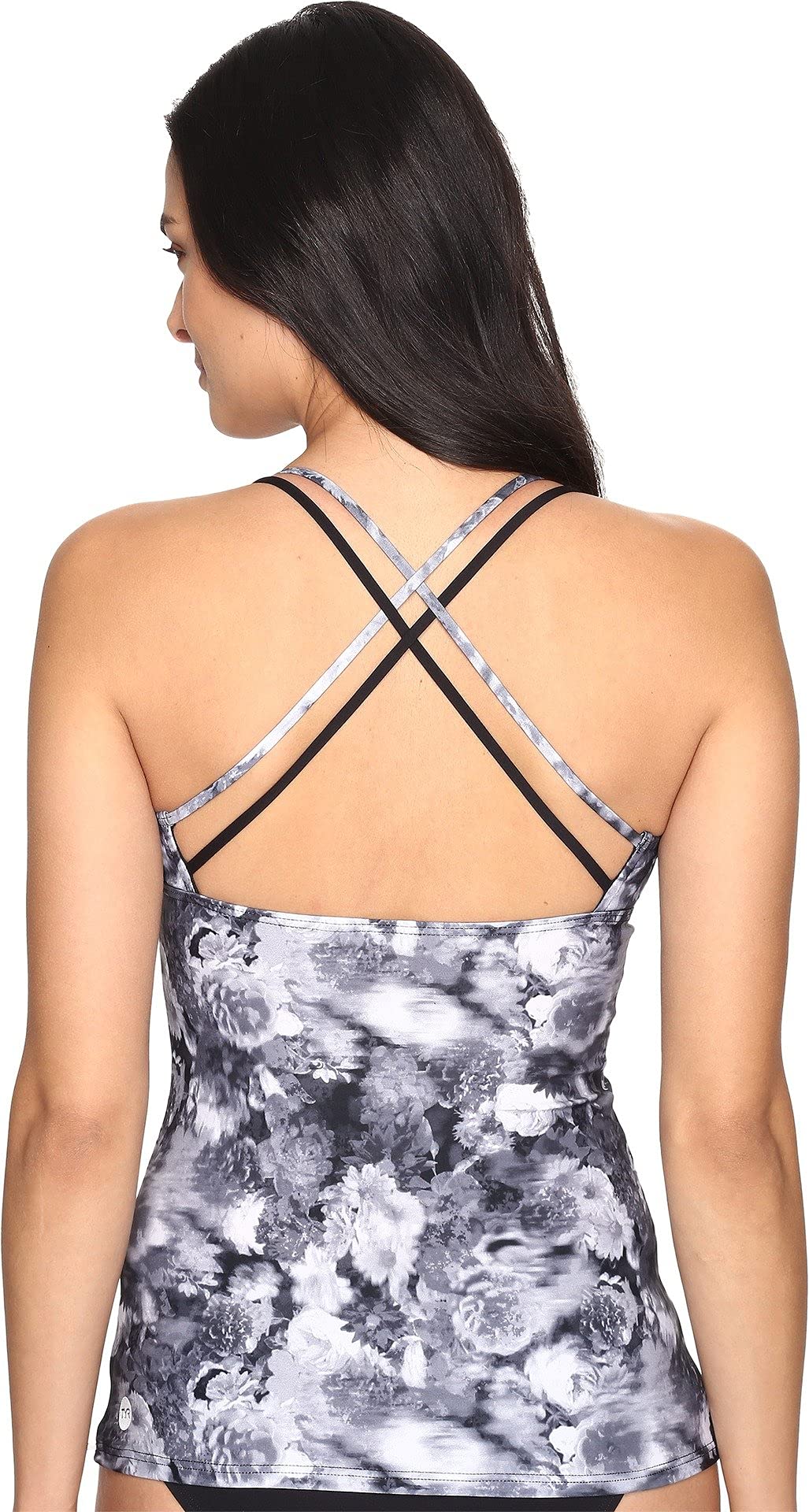 TYR Women's Verona Brooke Tank Top, X-Large, Black/Grey