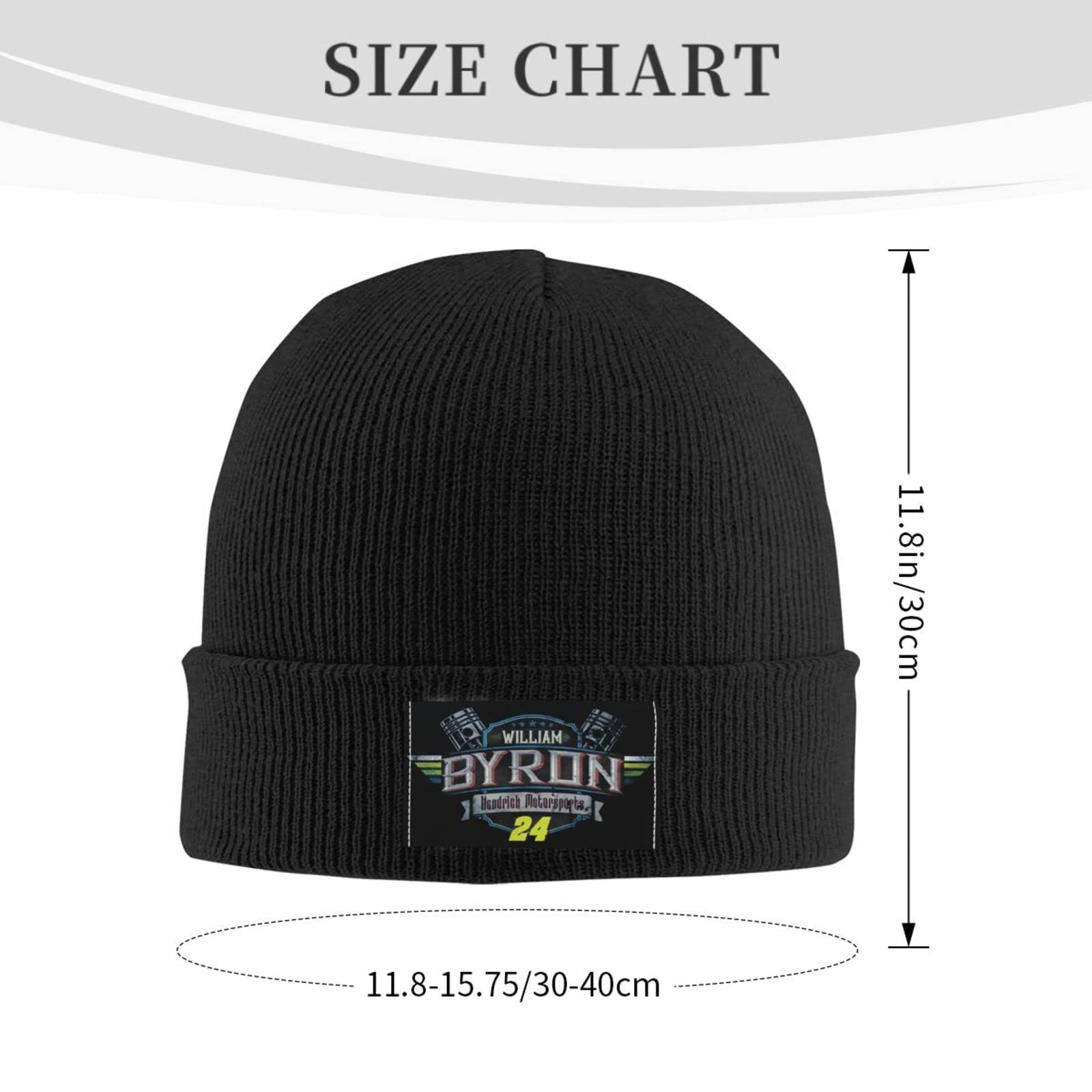 William Byron 24 Knit Cuffed Soft Warm Knitted Hat Cap Cozy Chunky Beanie Unisex Plain Skull Classic Daily Stretch Thermal