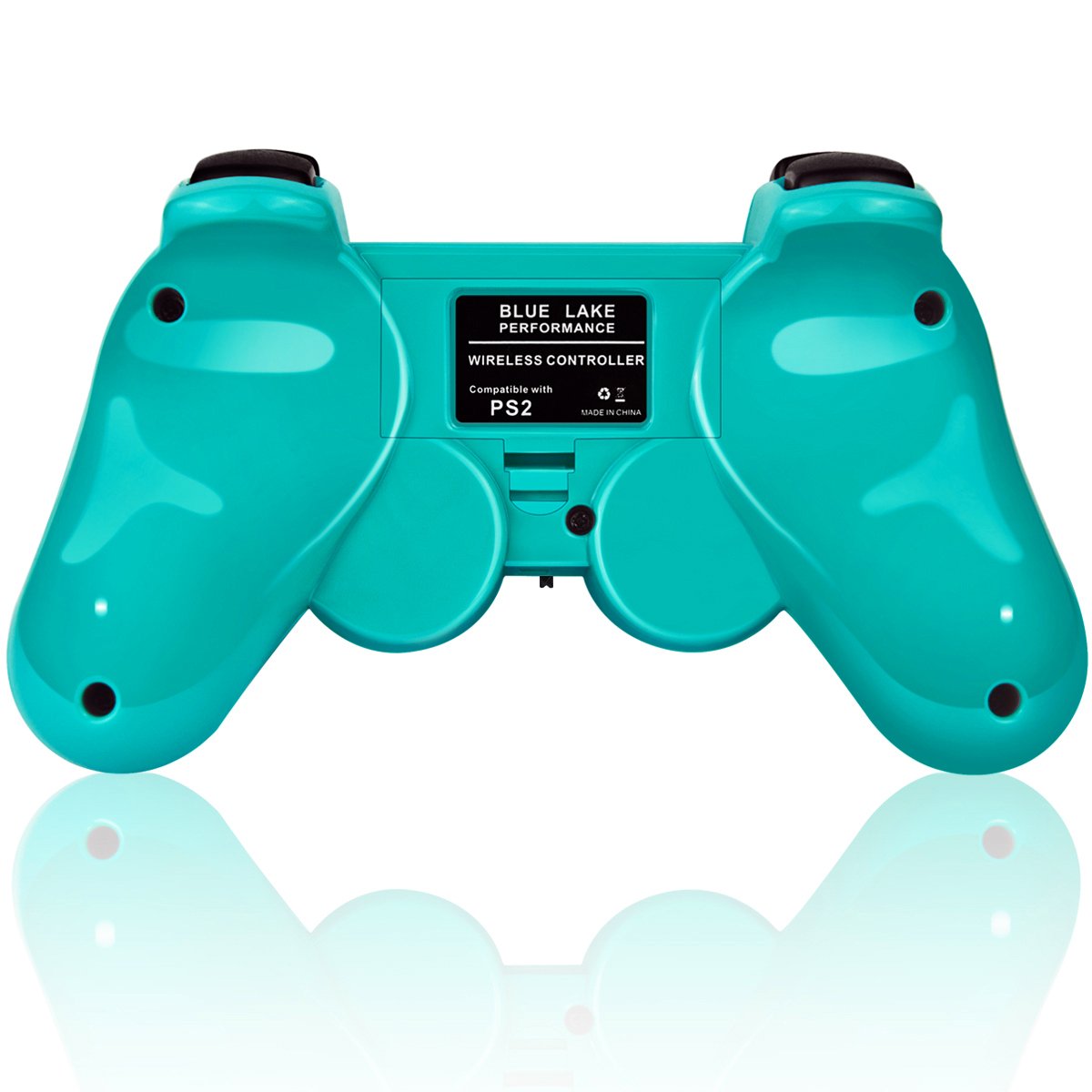 Wireless Game Joystick Controller 2.4G Double Shock Compatible with PS2/P2 (Orange+Green)