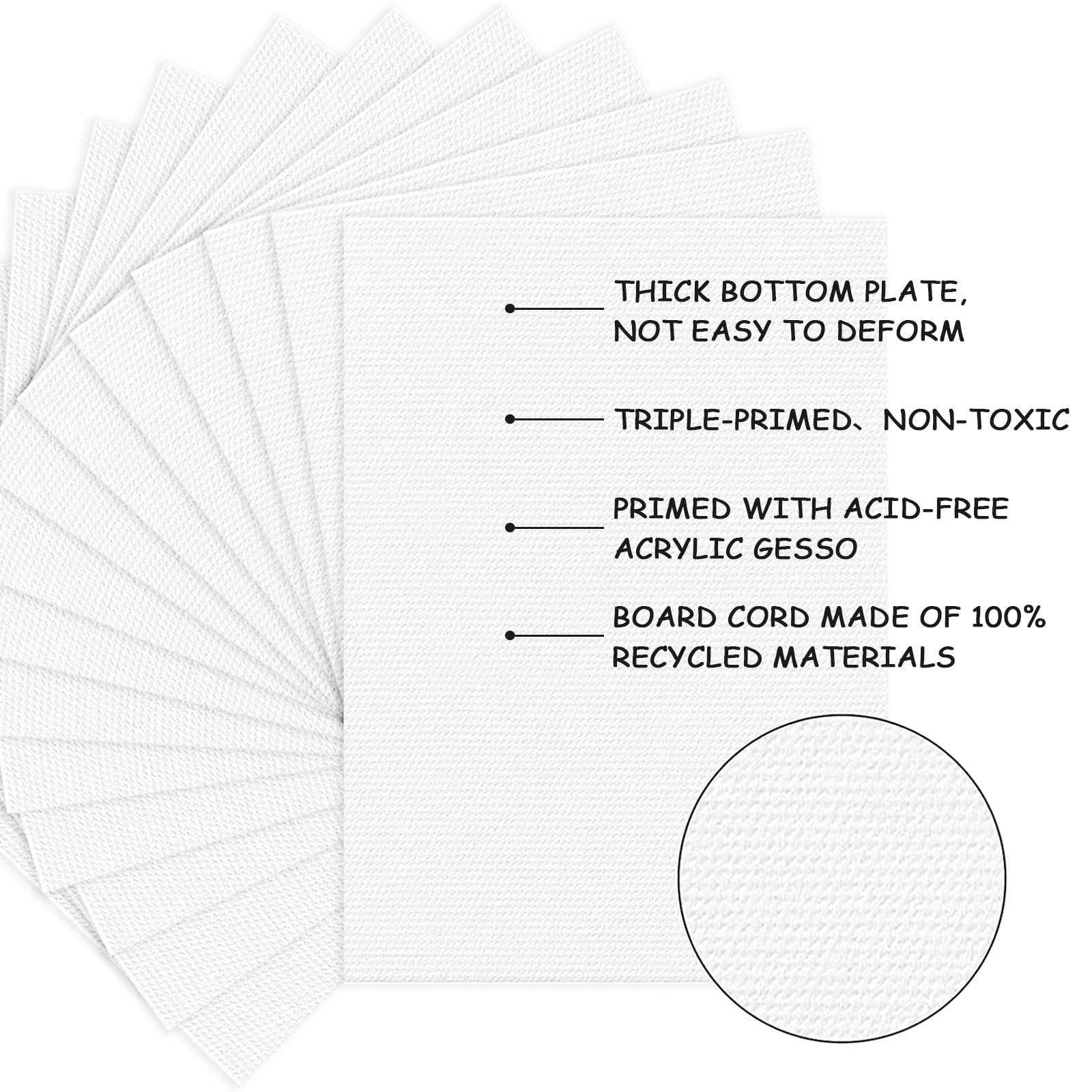 Simetufy 42 Pack 5x7 Inch Canvas Boards for Painting,10 oz Pre-Primed Canvas Panels Acid-Free 100% Cotton Small Canvases Blank Flat Canvas for Acrylics Oil Watercolor Paints