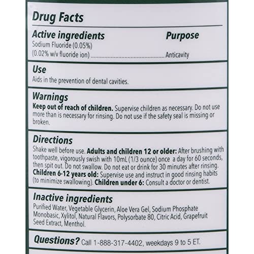 The Natural Dentist Anticavity Fluoride Rinse, Fresh Mint - 16.9 oz - 2 pk