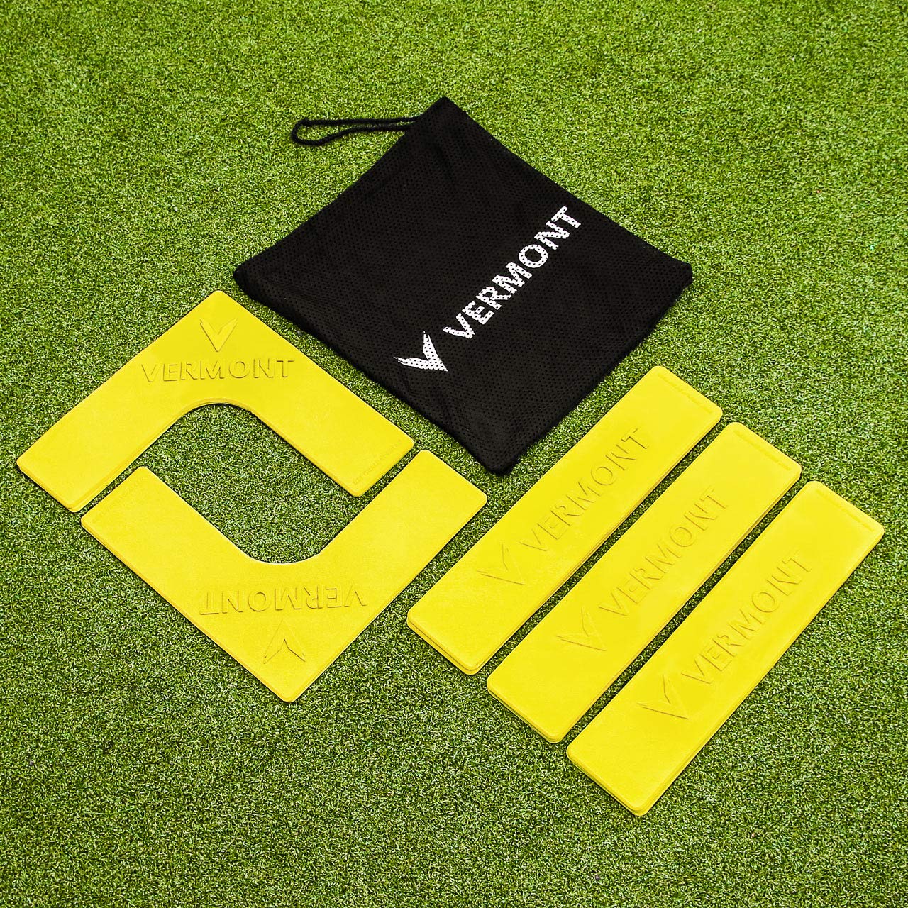 Vermont Tennis Court Lines [High-Vis Yellow] | Tennis, Badminton & Pickleball Courts – Throwdown Rubber Markers