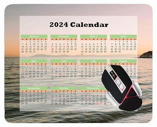 YENDOSTEEN Calendar 2024,Sky Rocks Sunset Ocean Surf Beach Mouse Pads Type1896