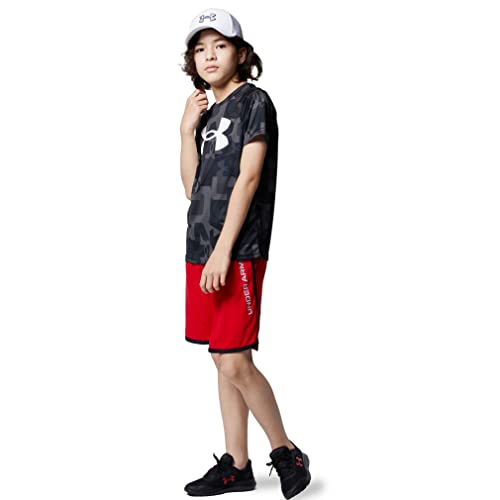 Under Armour Boys Tech Big Logo Printed Short-Sleeve T-Shirt , Black (002)/White , Small