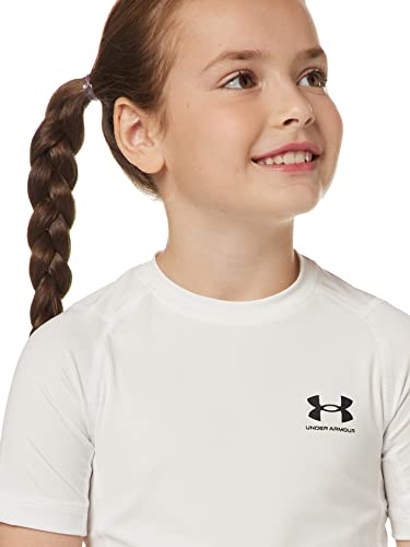 Under Armour Boys HeatGear Armour Short-Sleeve T-Shirt , White (100)/Black , Small