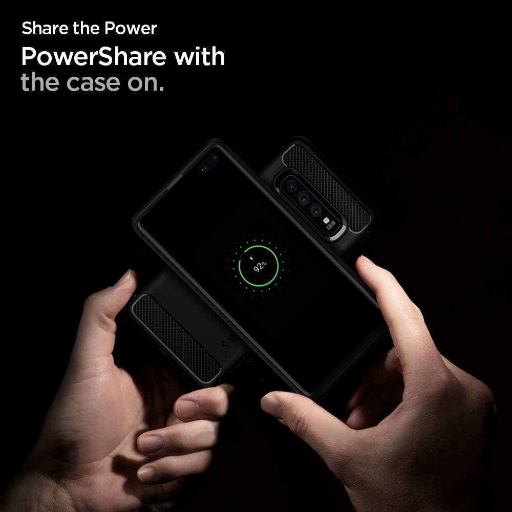 Spigen Rugged Armor Designed for Samsung Galaxy S10 Plus Case (2019) - Matte Black
