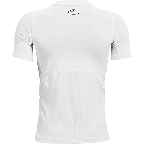 Under Armour Boys HeatGear Armour Short-Sleeve T-Shirt , White (100)/Black , Large