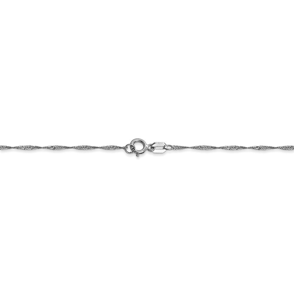 The Black Bow 1mm, 14k White Gold, Singapore Chain, 18 Inch