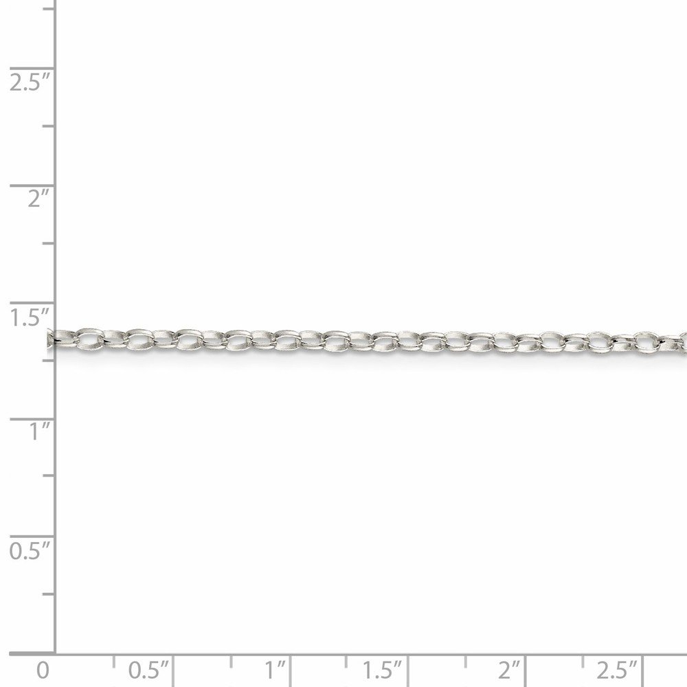 The Black Bow 2.5mm Sterling Silver Solid Oval Rolo Chain Necklace, 18 Inch