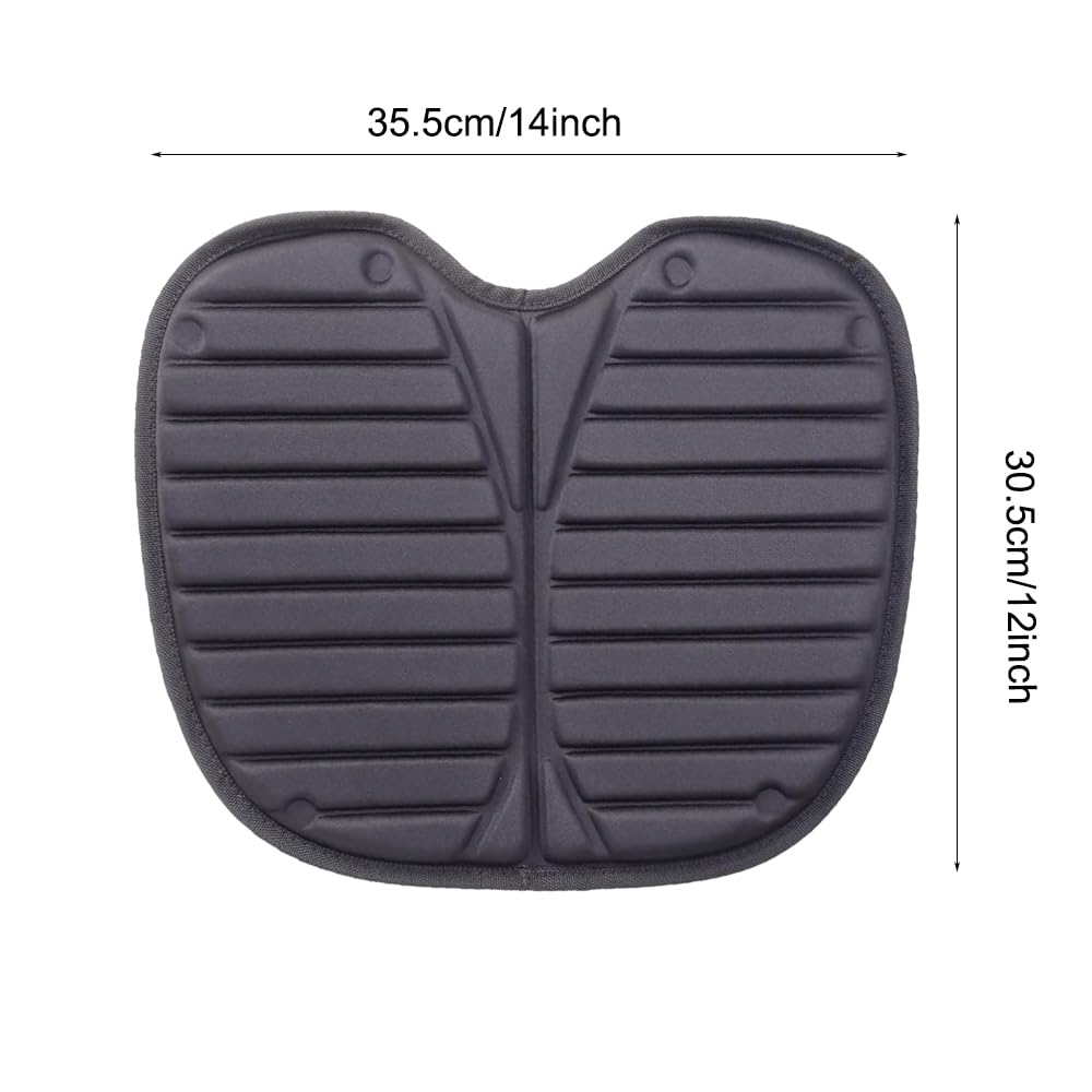 UXELY Kayak Seat Cushion, Canoeing Seat, Waterproof Kayak Seat Pad, Detachable Black Kayak Seat Pad Cushion