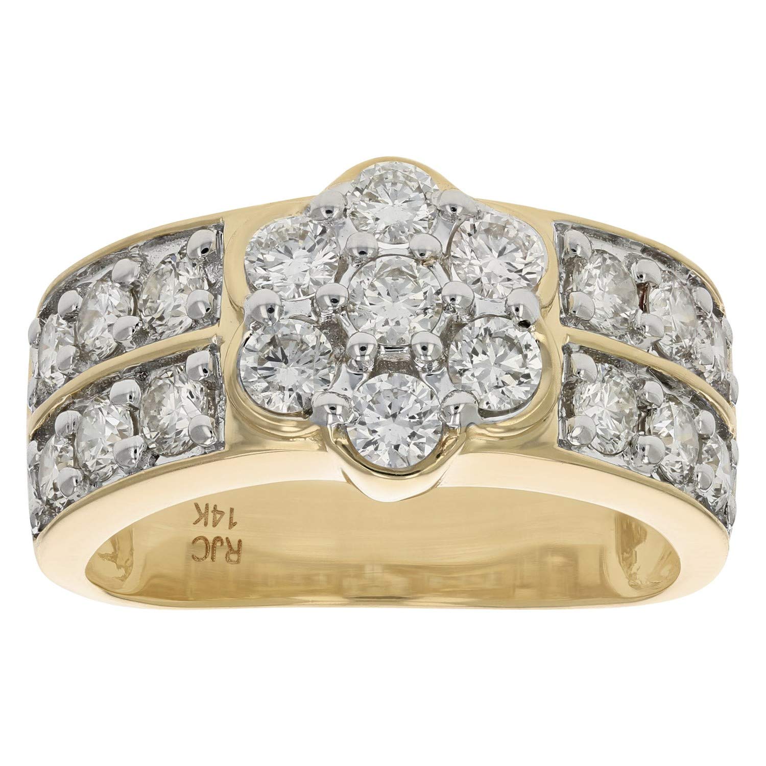 Vir Jewels 1.50 cttw Diamond Engagement Ring Cluster Design 14K Yellow Gold Bridal Wedding Size 7