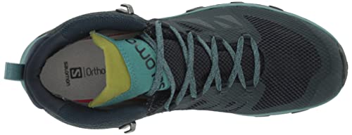 Salomon Outline Mid Gore-TEX Hiking Boots for Women, Navy Blazer/Hydro/Guacamole, 12