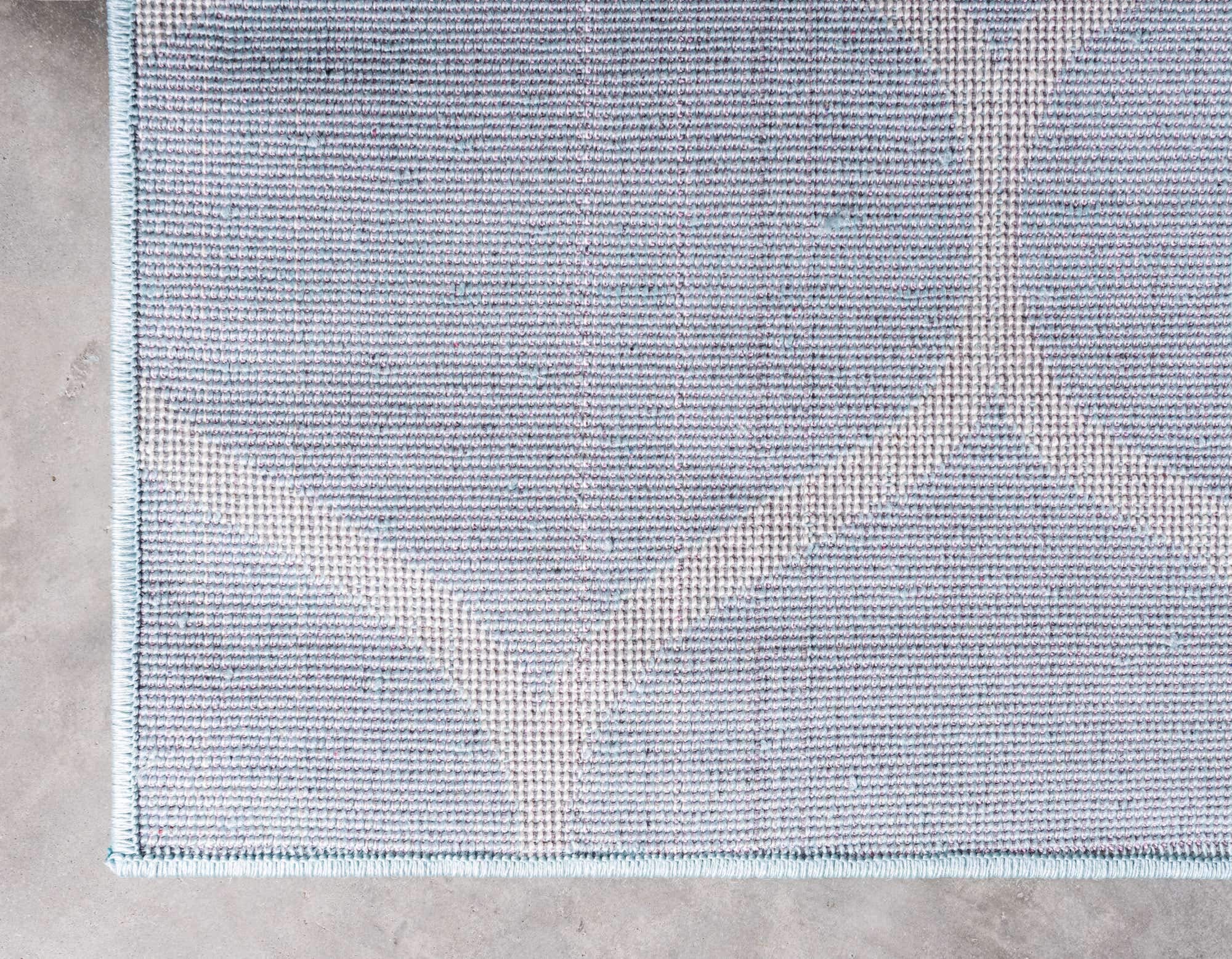Unique Loom Trellis Frieze Collection Area Rug - Rounded (5' 1" x 8', Light Blue/ Ivory)