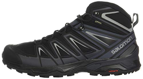 Salomon X Ultra 3 MID Gore-TEX Hiking Boots for Men, Black/India Ink/Monument, 12.5