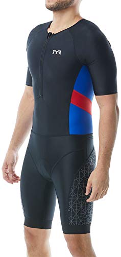 TYR TTSSCM6A606XL Men's Comp Speedsuit Bk/Blu/Red XL