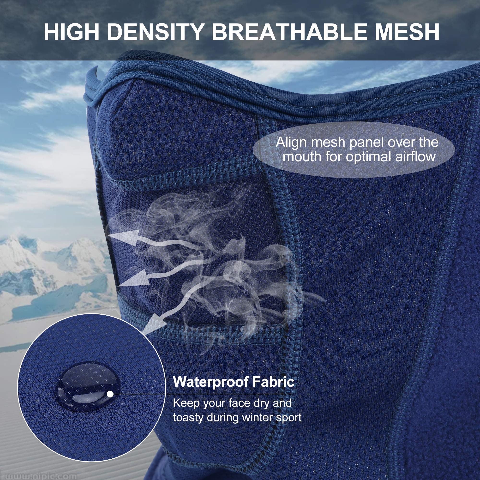 Vorshape Breathable Kids Balaclava Ski Mask, Windprood Face Mask for Cold Weather, Winter Face Warmer for Boys Grils, Youth