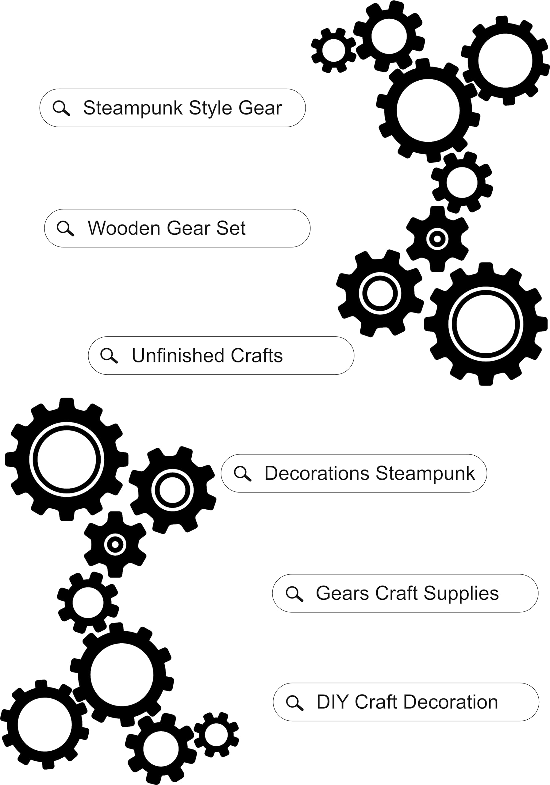 Wooden Gear Set up to 5.9" Unfinished Crafts & Decorations Steampunk Design DIY Paint the Gears Craft Supplies