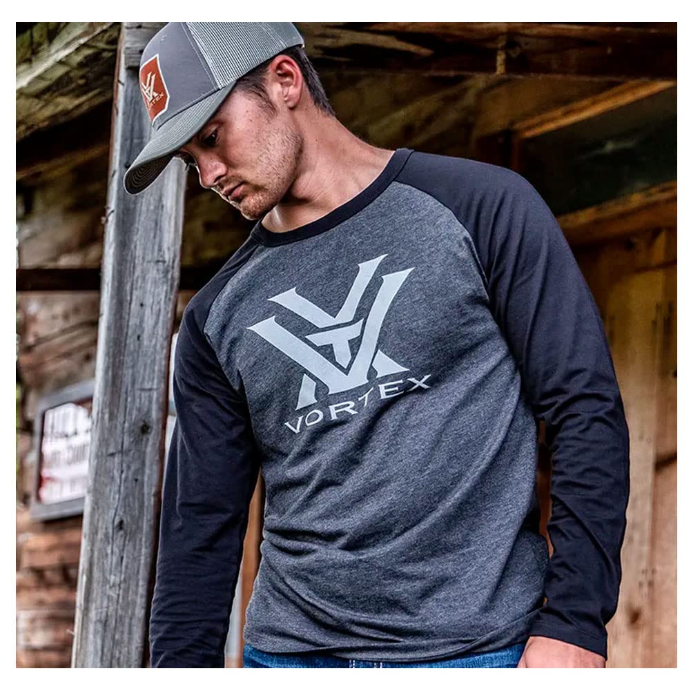 Vortex Optics Raglan Core Logo Long Sleeve Shirt - Charcoal Heather - XX-Large