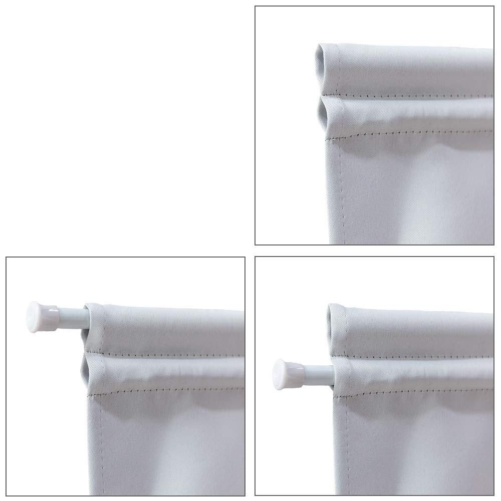 Spring Garden Home White Blackout Curtain for Door Window Room Darkening Thermal Panel Window Covering Blackout Drapery for Front Doors with Free Tieback, 1 Panel, 25 x 40 inch, Greyish White