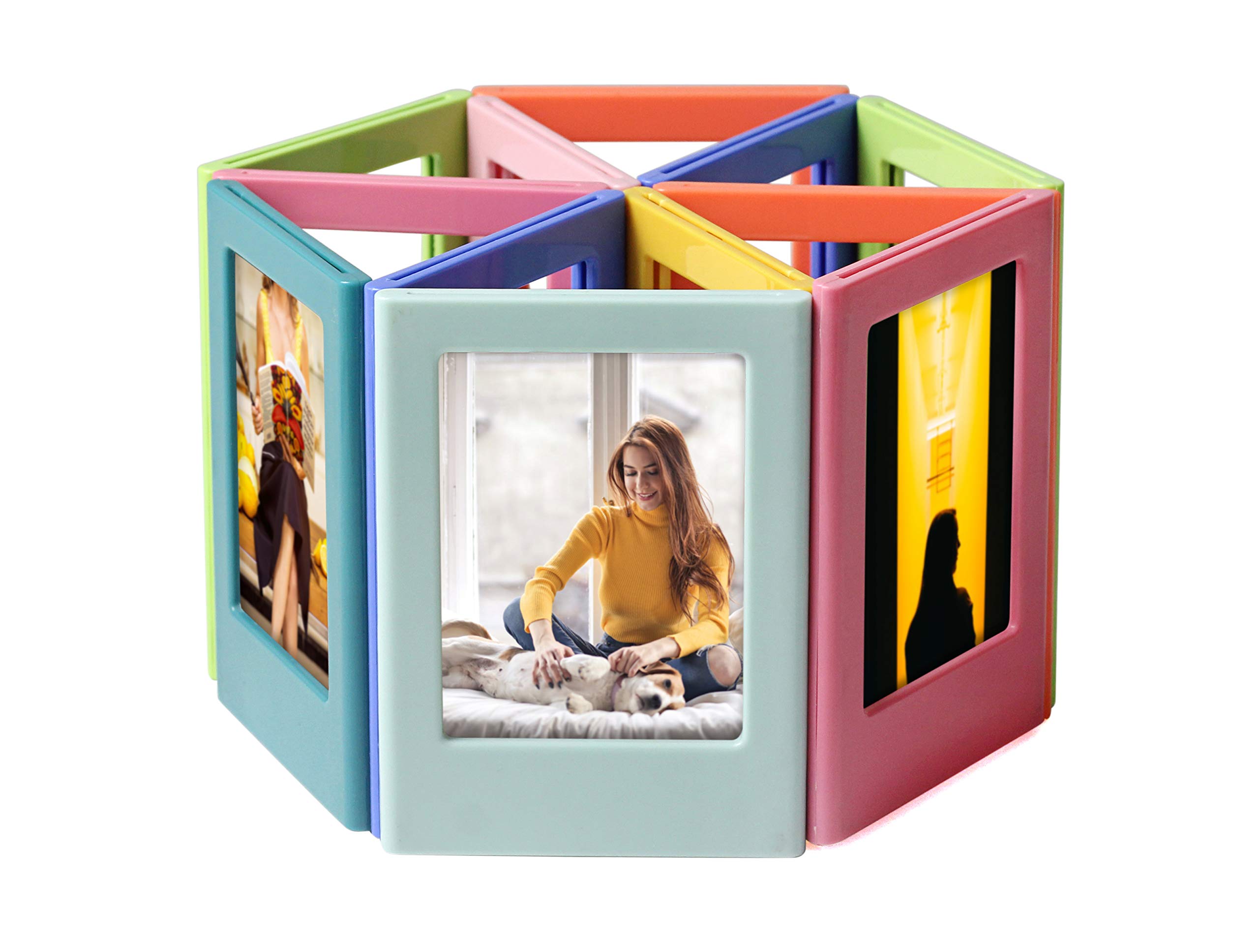 YUESUO 10 Pack Mini Magnetic Picture frame, 2x3 Refrigerator Magnet Photo Frame for Fujifilm Polaroid Instax Mini, Small Picture Holder for Fridge Table Locker Whiteboard