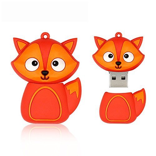 WooTeck 64GB Novelty Animal Red Fox USB Flash Drive
