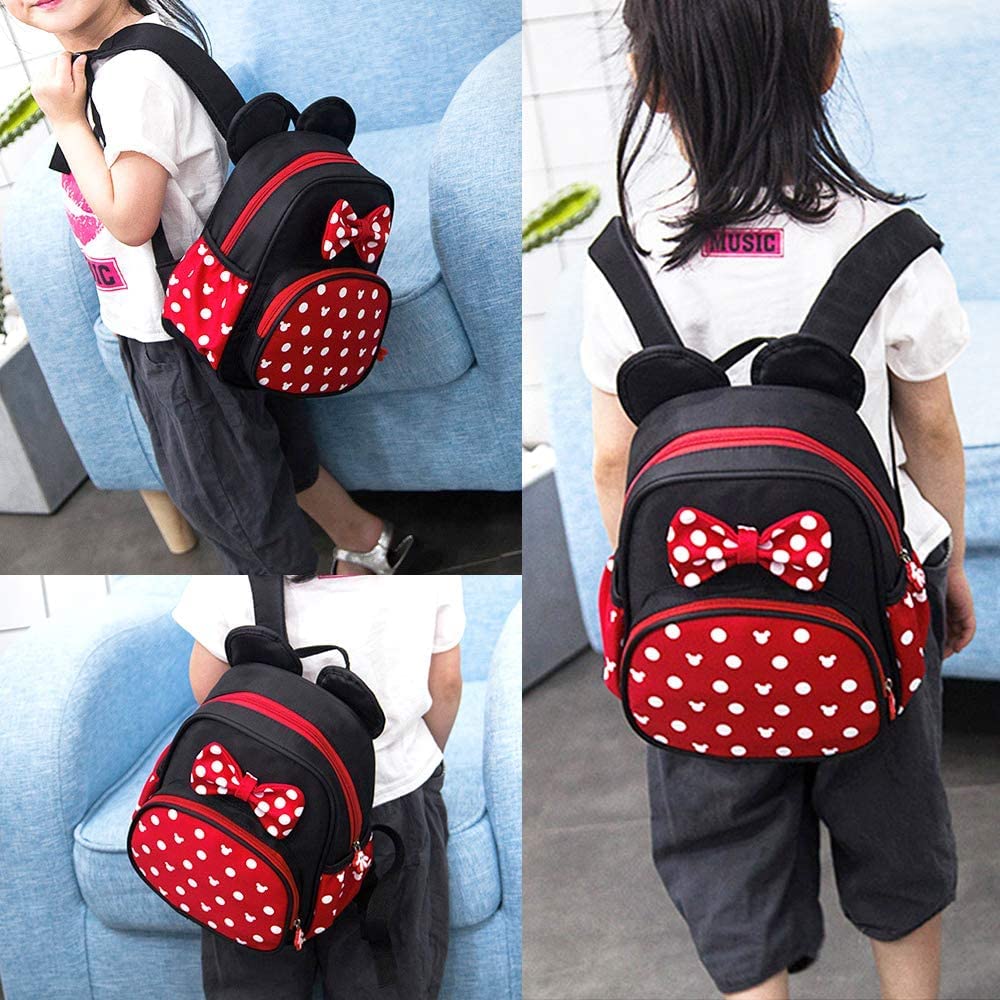Voikukka Cute Kids Backpack for Girls Toddler Backpacks Little Girl Kindergarten School Backpack Kid Preschool Backpack Small Childrens Bookbag Mini Mouse Gift Travel Backpack