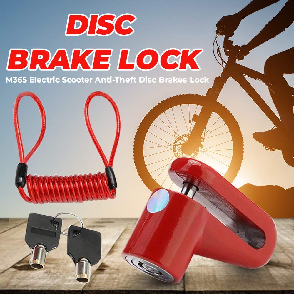 SPYSEE Anti-Theft Steel Wire Lock Disc Brake Wheel Lock Set for Xiaomi M365 Electric Scooter Accessory Wheels Locker with Reminder Rope