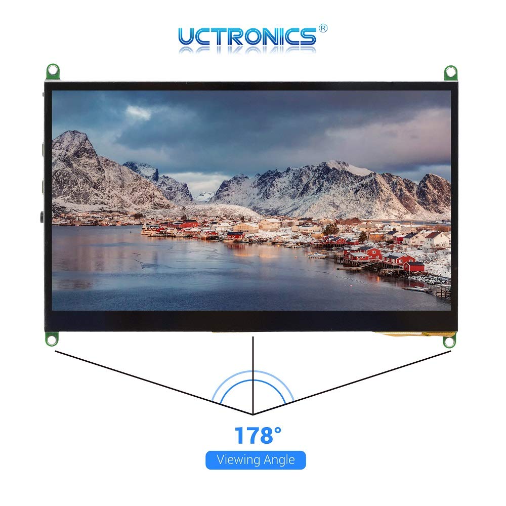 UCTRONICS for Raspberry Pi Screen 7 Inch IPS Touchscreen with Prop Stand, 1024×600 Capacitive HDMI LCD Monitor Portable Display for Raspberry Pi 4, 3B+, Windows 10 8 7, No Driver Needed