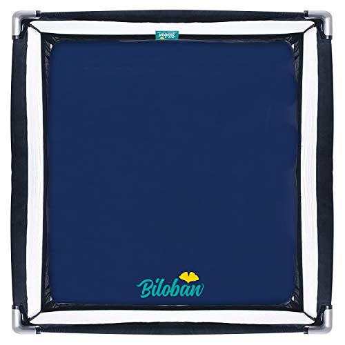 Square Pack N Play Fitted Sheets (for Square Play Yard), Perfect for New Room2 / TotBloc Portable Playard, 2 Pack, Ultra Soft Cotton Surface, Fitted Playpen Sheet, Navy Blue,Waterproof