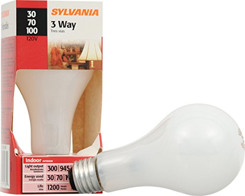 SYLVANIA 3 Way 30W Incandescent A21 Light Bulb, 70W/100W/120W, 100 CRI, 2850K, Soft White (19385)