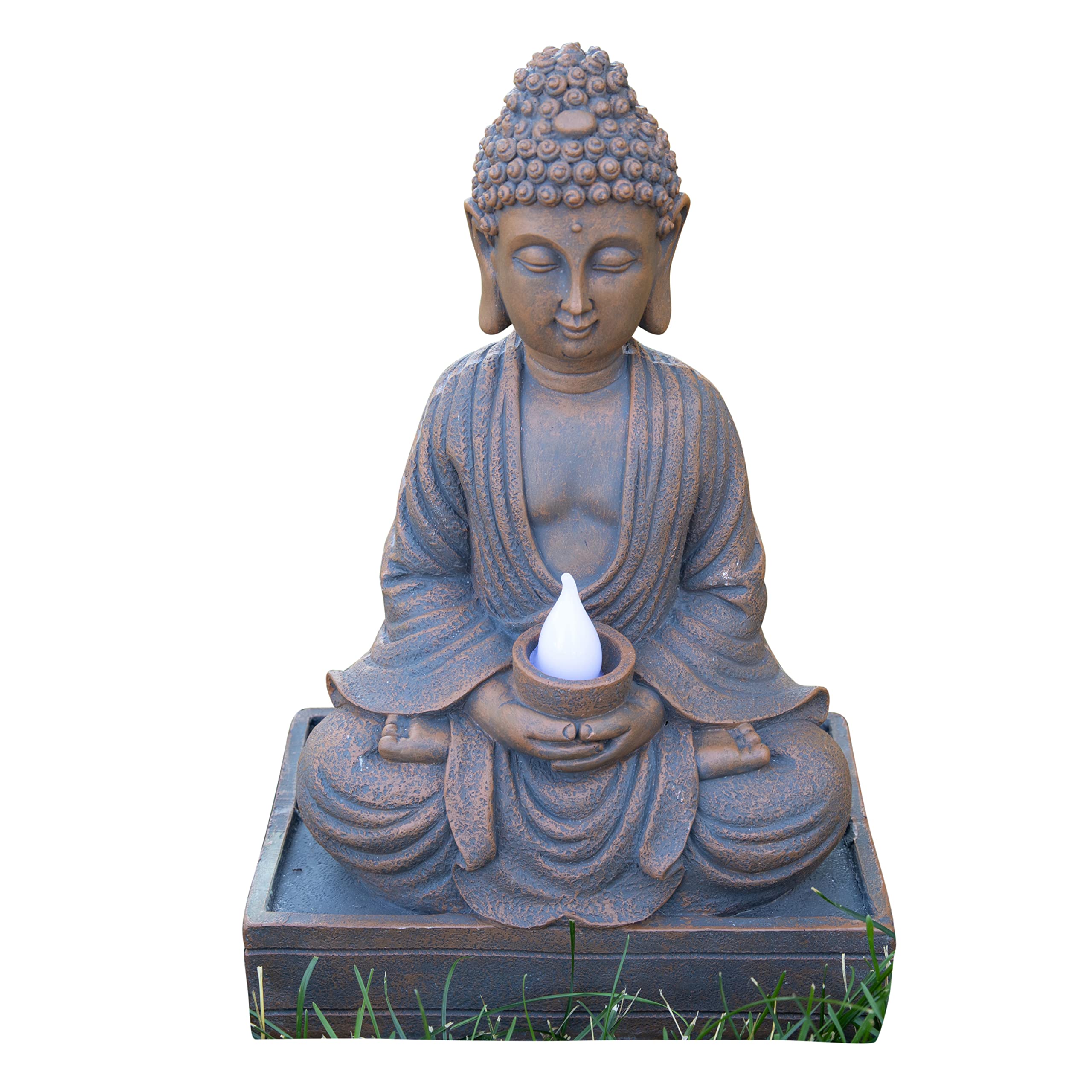 VP Home Fuchsia Zen Rose Blossom Solar Powered LED Outdoor Decor Garden Light