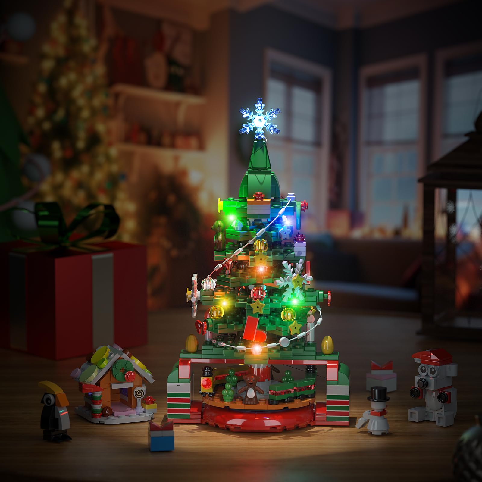 VONADO Christmas Tree Building Set, Christmas Building Bricks with LED Lights, Christmas Tree 2023 Building Blocks, Xmas Tree Gift Toy for Boys & Girls and Adults(545 Pcs)