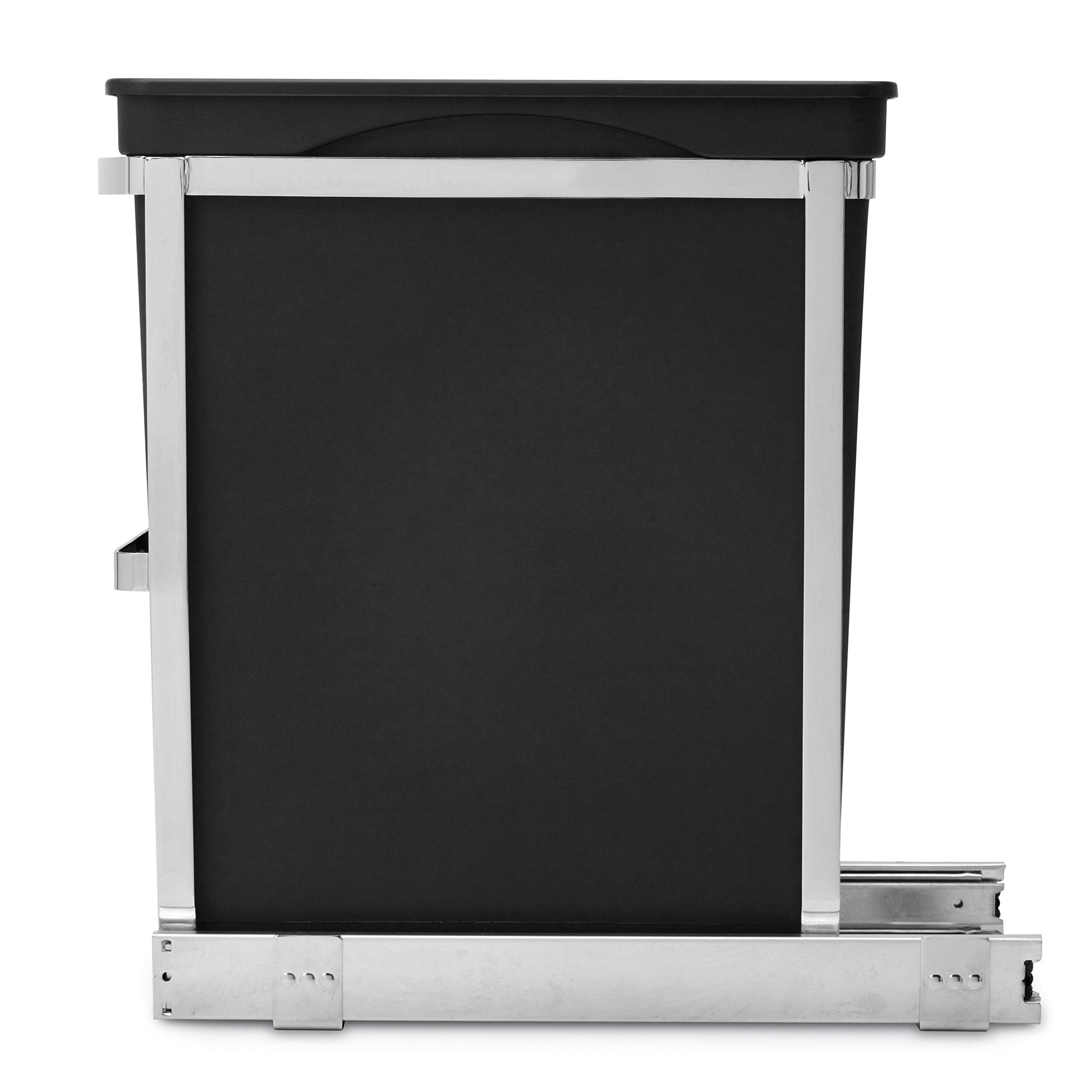 simplehuman 30 Liter / 8 Gallon Under Counter Kitchen Cabinet Pull-Out Trash Can, Heavy-Duty Steel Frame