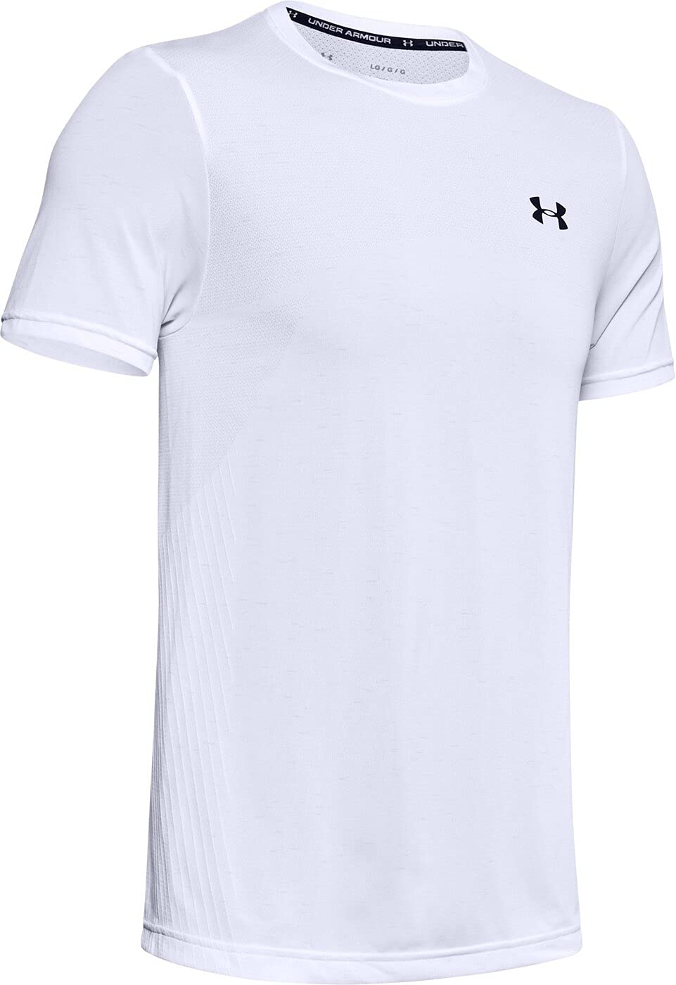 Under Armour Seamless Short Sleeve Workork Shirt, White (100)/Black, Medium