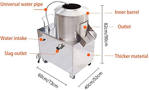 Stainless Steel Potato Peeling Machine, Commercial Automatic Potato Peeling Machine, Stainless Steel Centrifugal Rotating Fruit and Vegetable Knife Kitchen Peeling Tool,1500W