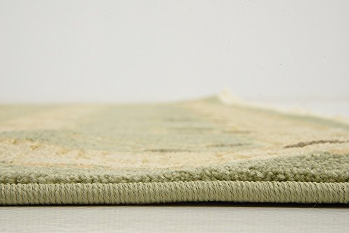 Unique Loom Edinburgh Collection Area Rug - Canmore (7' 1" x 10' Rectangle, Light Green/ Cream)