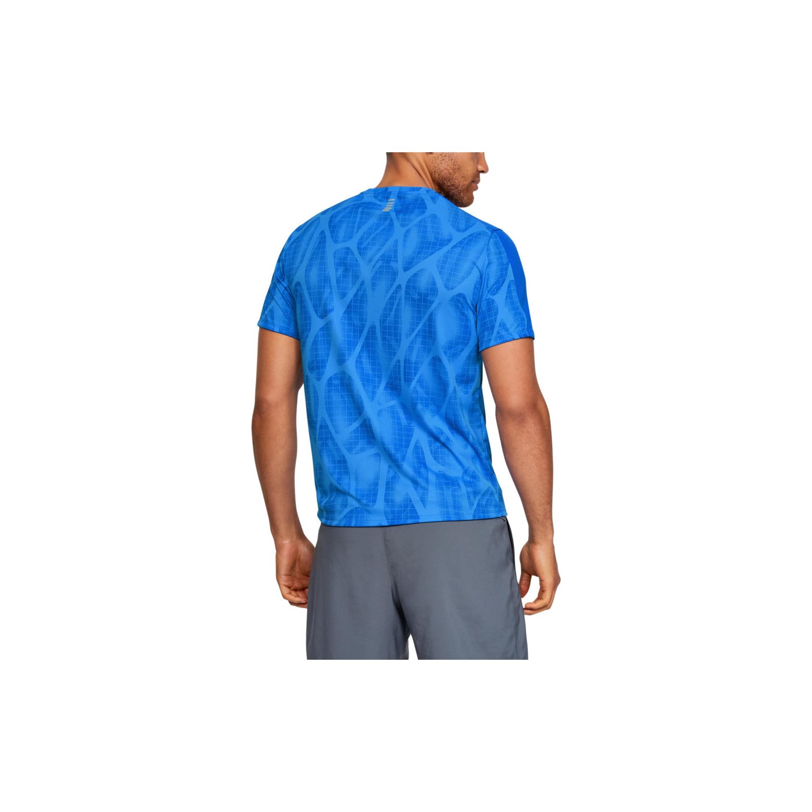 Under Armour Speed Stride Printed Running Short Sleeve, Versa Blue (486)/Reflective, Large