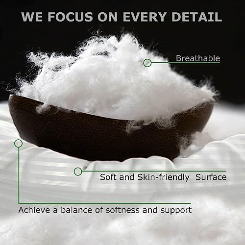 Sofslee Pillows Queen Size Set of 2, Bed Pillows for Sleeping, Queen Pillows 2 Pack for Back, Stomach or Side Sleepers, Fluffy Cooling Hotel Pillows Down Alternative Pillows