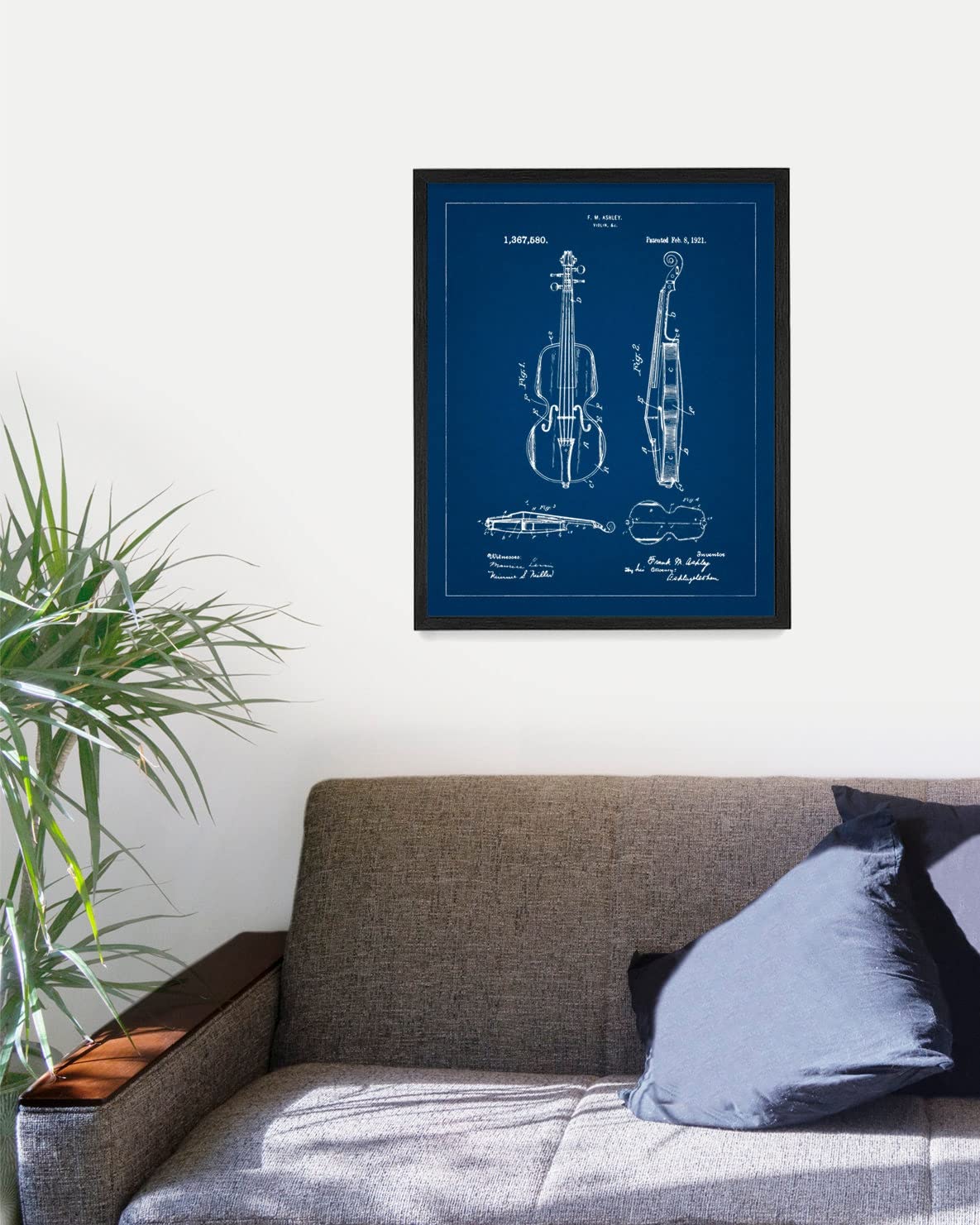 Wunderkammer Studio - Violin Patent Poster Print - Music Wall Art - Home Décor - Violin Gift - 16 x 20 Unframed Art Print