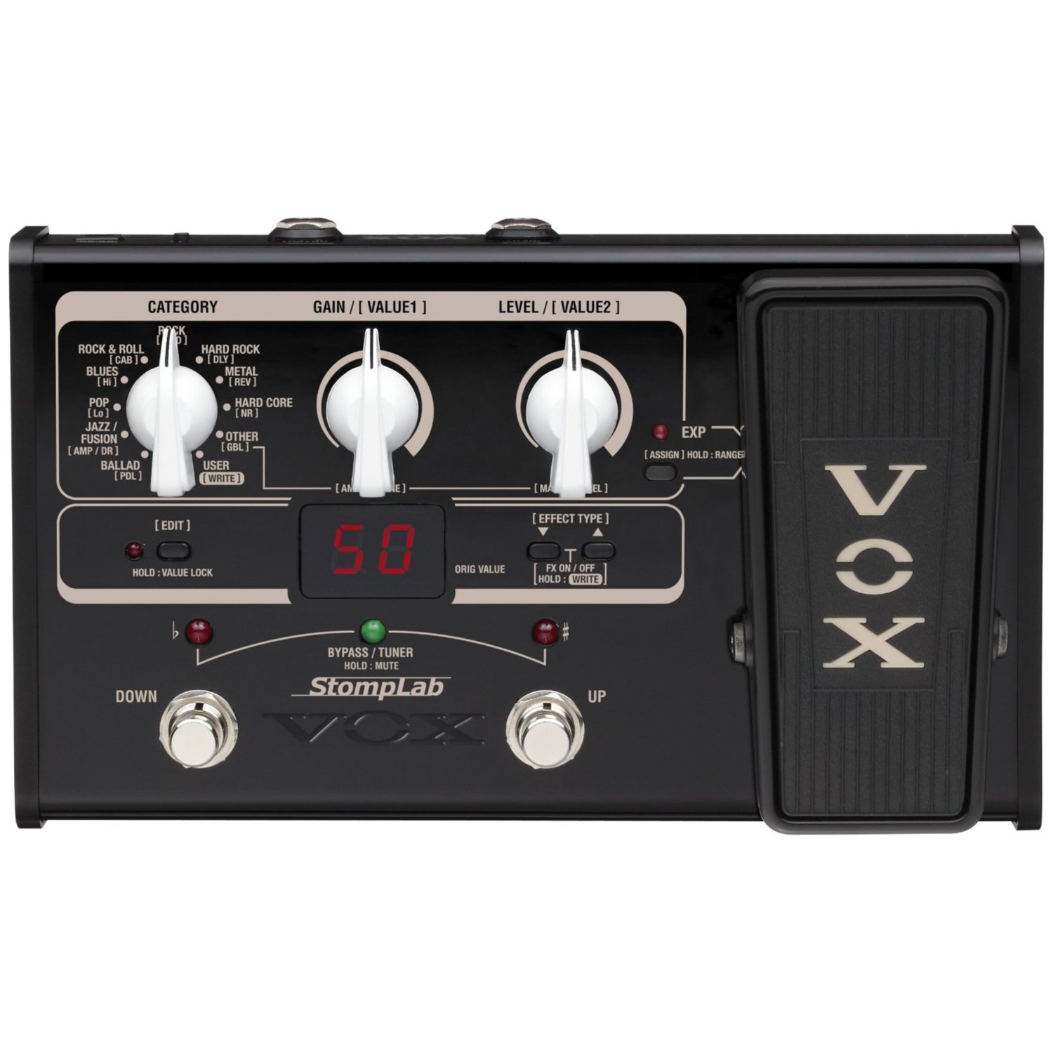 Vox Stomplab IIG 2G Guitar Multi-Effects Pedal w/Built-In Expression Pedal and Power Supply